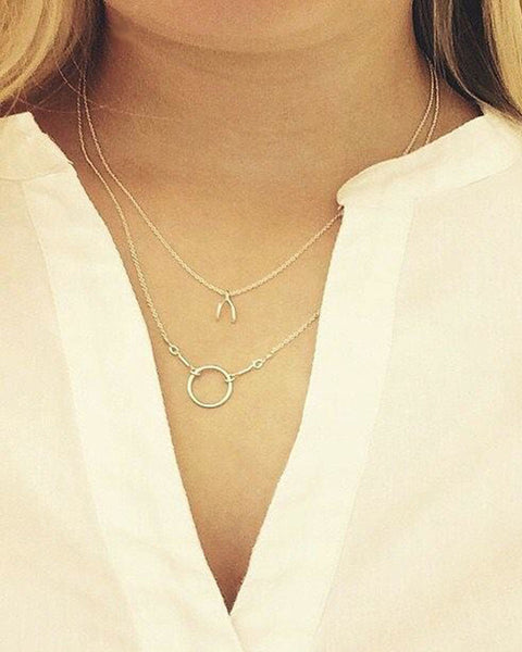 Dogeared | Gold Wish Wishbone Necklace – Online Jewelry Boutique