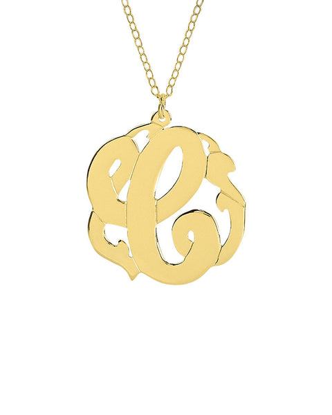 Personalized Cursive Script Single Initial Necklace – Online Jewelry ...